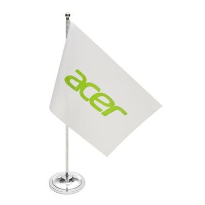 Table Flag with Stand - White with Green | Acer
